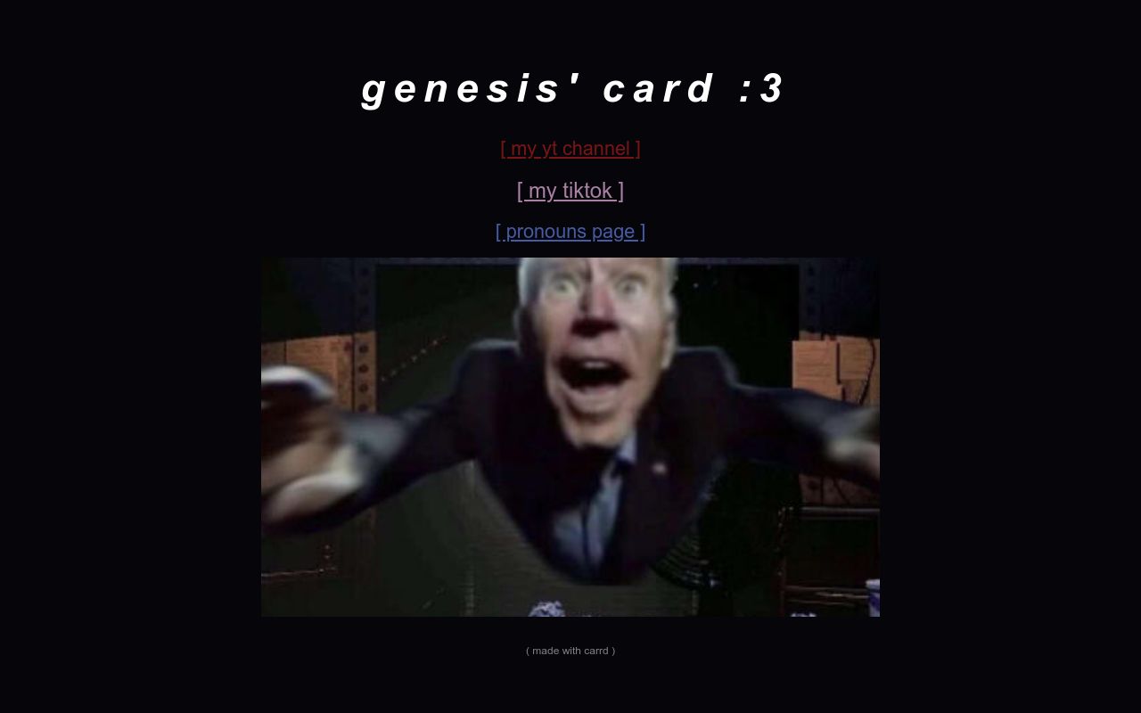 genesis' card